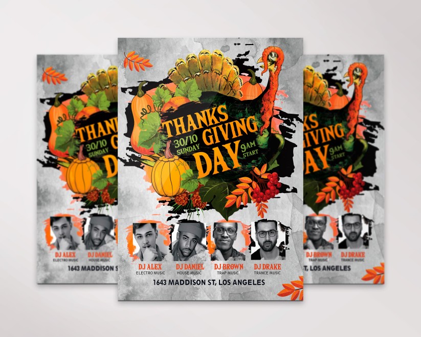 Best Free Thanksgiving Flyer PSD Templates + Premium | by ElegantFlyer