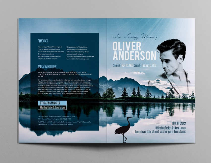 30+ Free Funeral Program Design For Men in PSD + Premium Version! | by ...