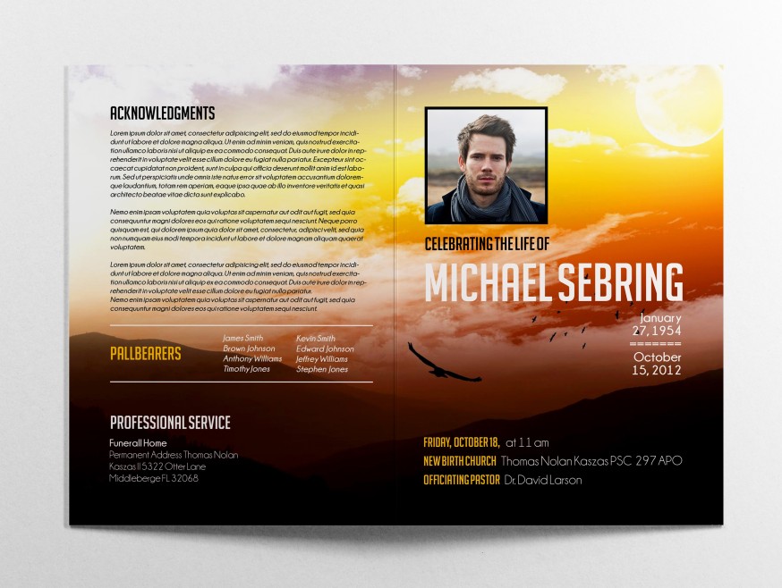 30+ Free Funeral Program Design For Men in PSD + Premium Version! | by ...