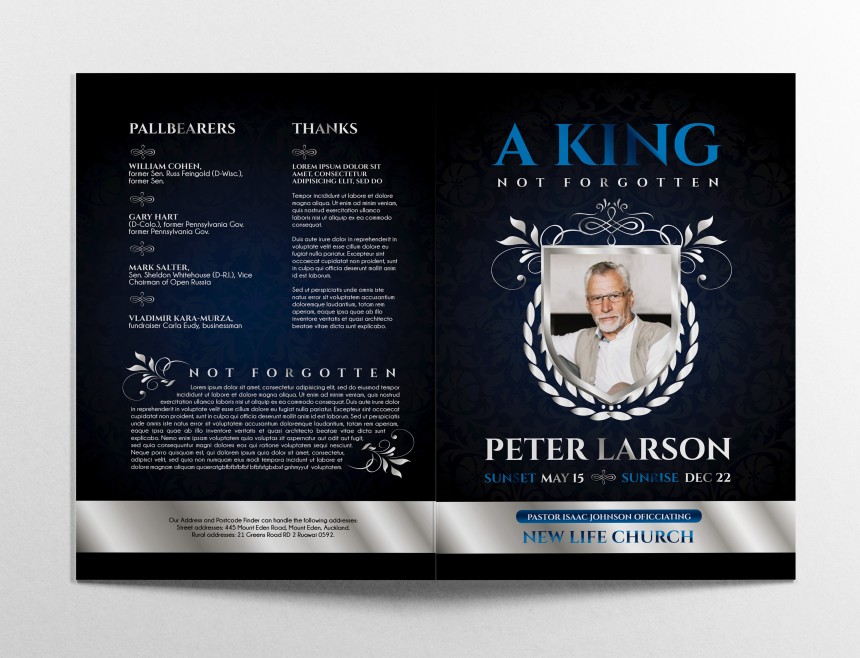 30+ Free Funeral Program Design For Men in PSD + Premium Version! | by ...