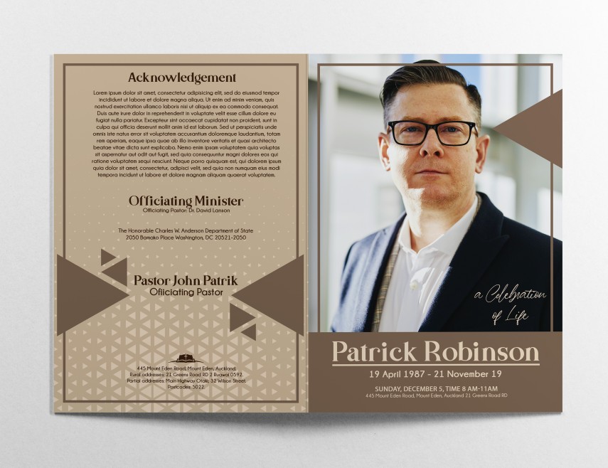 30+ Free Funeral Program Design For Men in PSD + Premium Version! | by ...