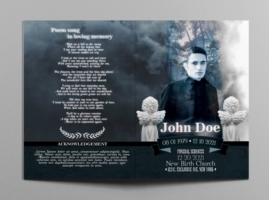 30+ Free Funeral Program Design For Men in PSD + Premium Version! | by ...