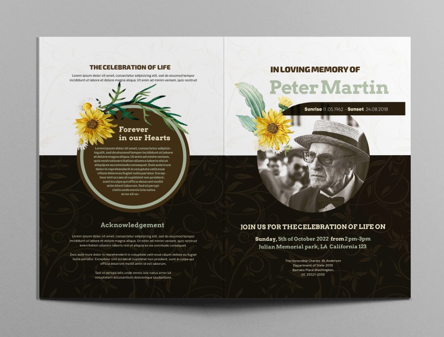 30+ Free Funeral Program Design For Men in PSD + Premium Version! | by ...